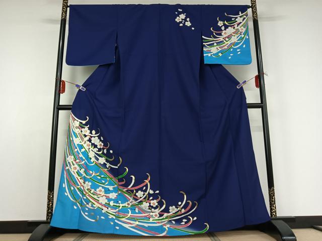 平和屋着物▽訪問着　単衣　束ね熨斗花文　金彩　洗える着物　AABE0709jh