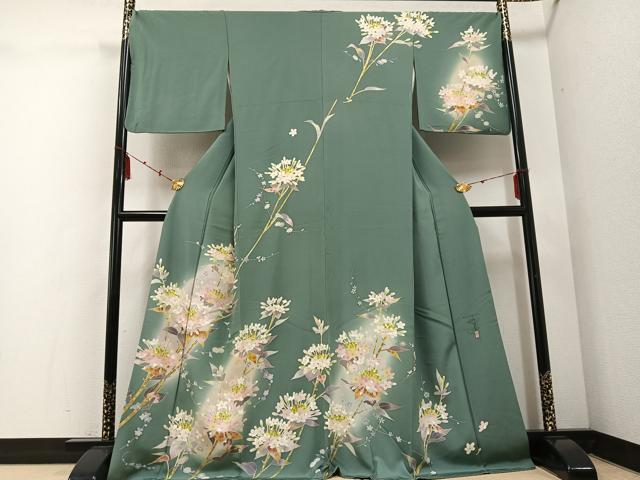 平和屋着物●京加賀友禅　百貫石峰　訪問着　枝花文　暈し染め　正絹　逸品　AABE0729ph