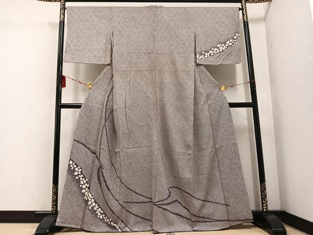 平和屋着物●訪問着　絞り　霞文　正絹　逸品　AABE0743ph