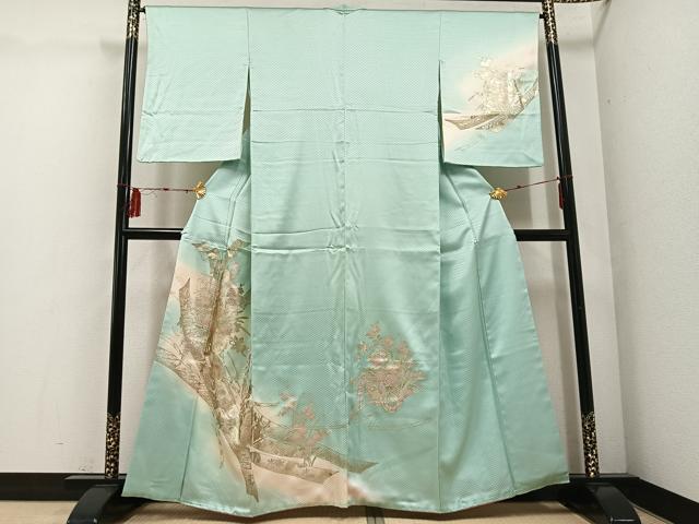 平和屋着物●訪問着　花車文　暈し染め　金銀彩　やまと誂製　正絹　逸品　AABE0752ph