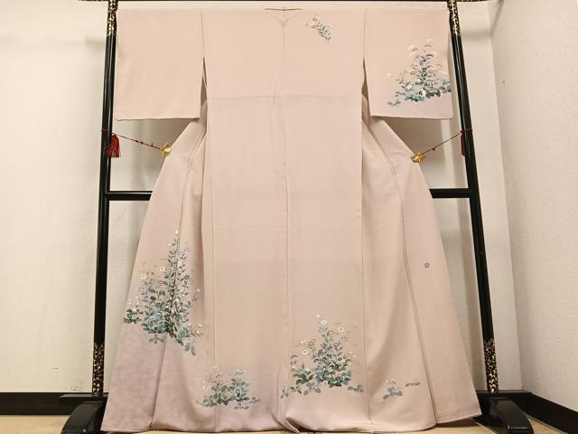 平和屋着物●訪問着　友禅　作家物　枝花文　暈し染め　正絹　逸品　AABE0754ph