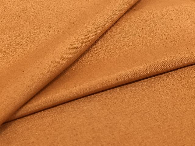 平和屋着物▽上質な紬　単衣　土器色　正絹　逸品　AABE1167jh