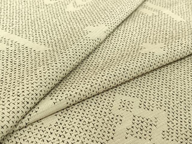 平和屋着物▽上質な紬　単衣　流水松皮菱文　正絹　逸品　AABE1175jh