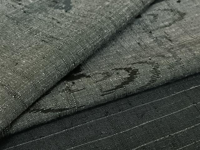 平和屋着物▽上質な紬　単衣　風景文　正絹　逸品　AABE1179jh