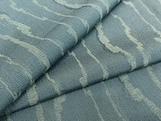 平和屋着物▽上質な小紋　単衣　変わり縞　正絹　逸品　AABE1184jh