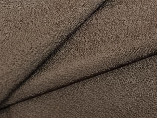 平和屋着物▽上質な色無地　単衣　葡萄鼠色　鬼しぼ縮緬　正絹　逸品　AABE1192jh