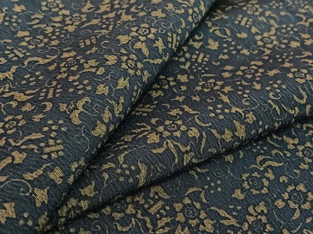 平和屋着物▽上質な小紋　単衣　花唐草文　正絹　逸品　AABE1195jh