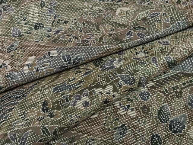 平和屋着物●本場大島紬　一元7マルキ　総絣　風景草花文　正絹　逸品　AABE1238ph