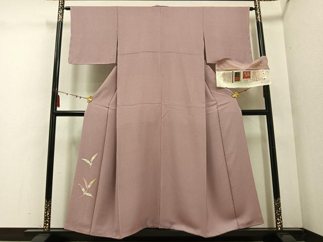 平和屋着物●本加賀友禅作家　中町博志　訪問着　紫式部　薄柿色　丹後ちりめん　証紙付き　正絹　逸品　AABE1263ph