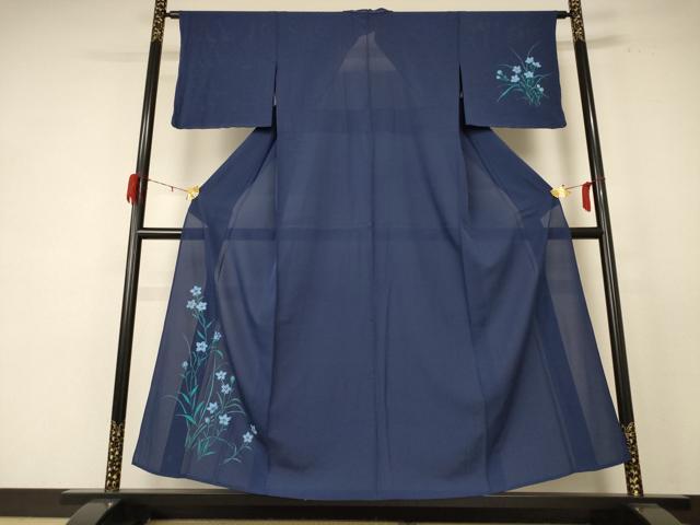 平和屋着物＊夏物　訪問着　絽　手描き　草花文　正絹　逸品　AABE1295jd