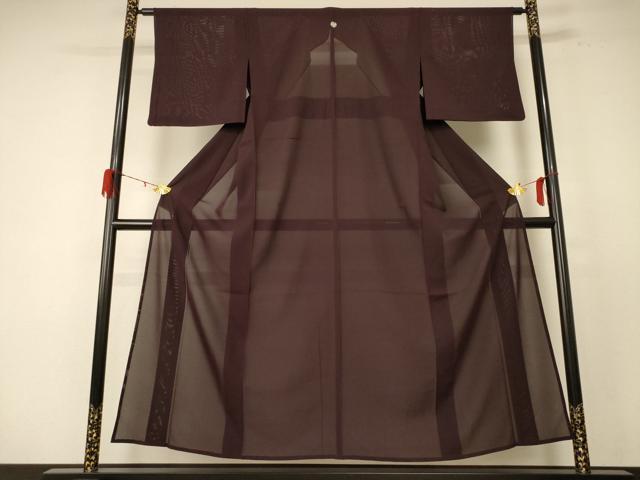 平和屋着物＊夏物　色無地　絽　黒鳶色　正絹　逸品　AABE1320jd