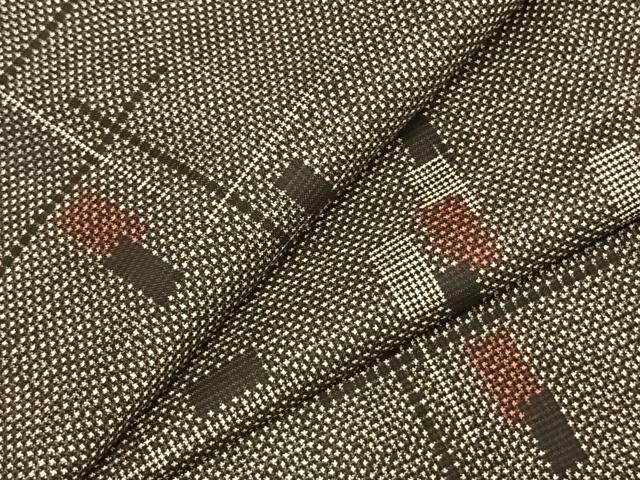 平和屋着物●本場大島紬　一元7マルキ　幾何学文様　正絹　逸品　AABE1602fy