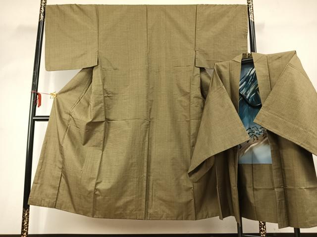 平和屋着物●男性　本場大島紬　アンサンブル　100亀甲　総詰め　正絹　逸品　AABE1613fy