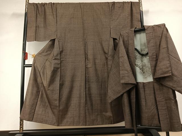 平和屋着物●男性　本場大島紬　アンサンブル　100亀甲　総詰め　西武百貨店扱い　キングサイズ　正絹　逸品　AABE1630fy