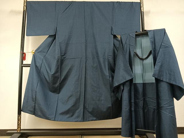 平和屋着物●男性　本場大島紬　アンサンブル　100亀甲　総詰め　正絹　逸品　AABE1632fy