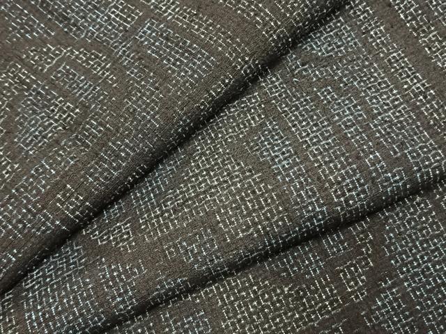 平和屋着物●本場結城紬　重要無形文化財　80亀甲　色紙文　正絹　逸品　AABE1645fy