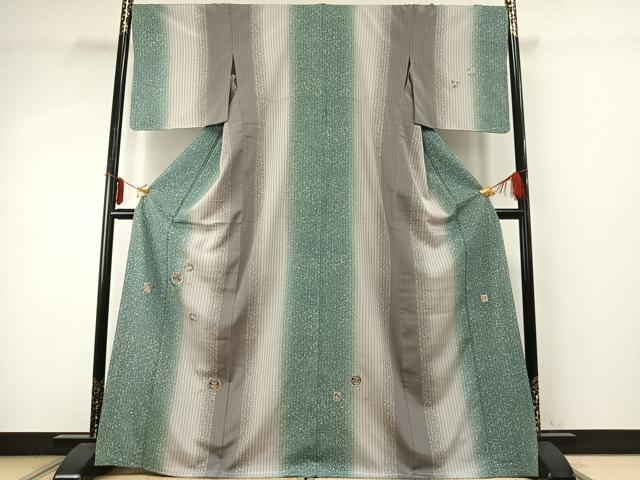 平和屋着物●泰常　訪問着　刺繍　花鳥丸文　金糸　金彩　正絹　逸品　AABE1652fy