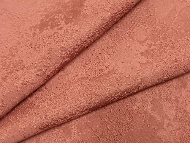 平和屋着物●上質な色無地　霞地紋　退紅色　正絹　逸品　未使用　AABE1659fy