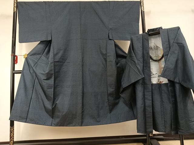 平和屋着物●男性　本場大島紬　アンサンブル　100亀甲　総詰め　正絹　逸品　AABE1672fy