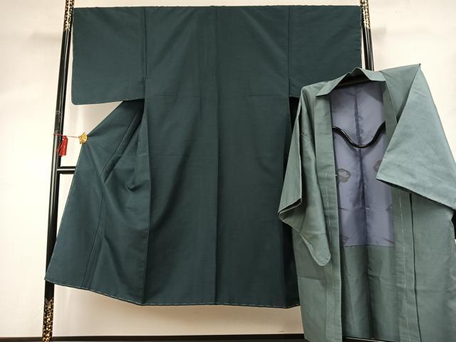 平和屋着物●男性　紬　アンサンブル　虫襖色×湊鼠色　洗える着物　AABE1722fy