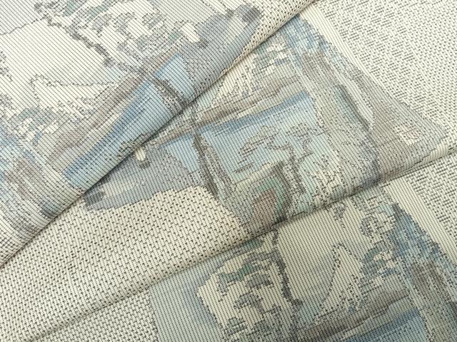 平和屋着物●本場大島紬　白大島　カタス7マルキ　総絣　風景色紙重ね文　正絹　逸品　AABE1739fy