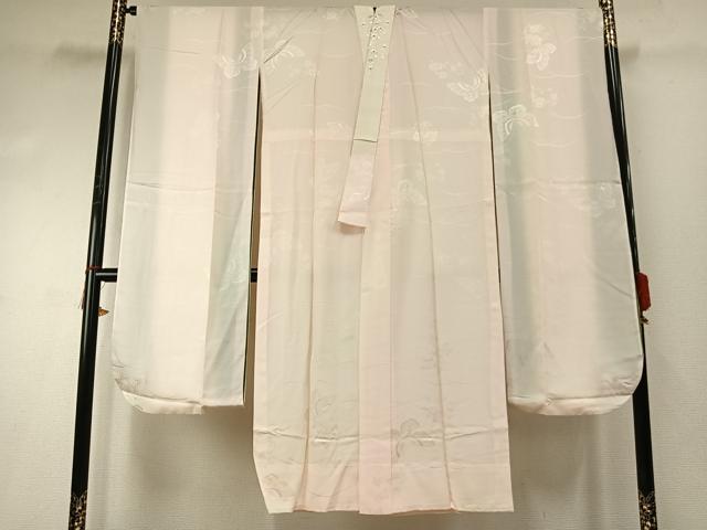 平和屋着物●振袖用長襦袢　無双仕立て　舞蝶文　暈し染め　半衿刺繍　正絹　逸品　AABE1809fy