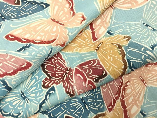 平和屋着物●上質な小紋　舞蝶文　紅型　正絹　逸品　未使用　AABE1856fy