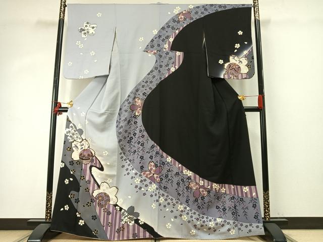 平和屋着物●訪問着　舞花文　金彩　正絹　逸品　AABE1915fy