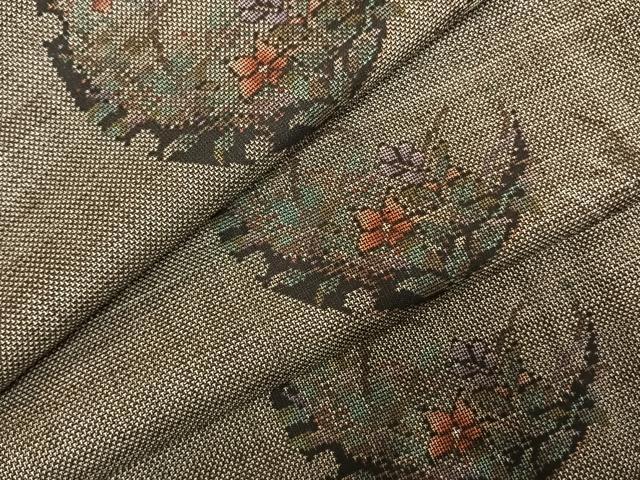 平和屋着物●本場大島紬　カタス9マルキ　雪輪花文　正絹　逸品　未使用　AABE1937fy