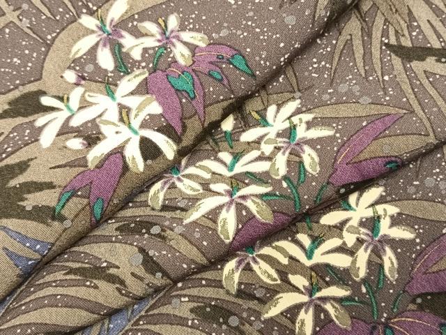 平和屋着物●上質な小紋　草花文　正絹　逸品　AABE1943fy