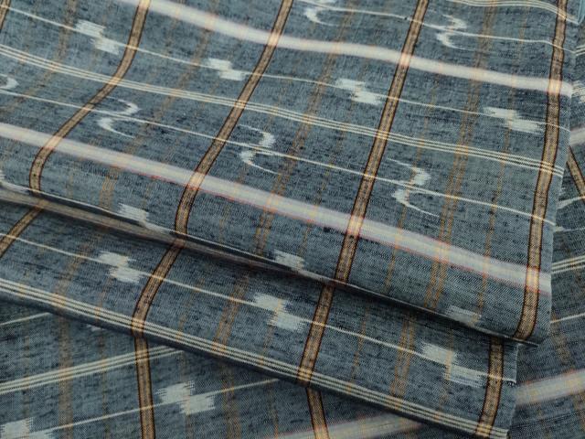 平和屋着物●本場琉球絣　紬　格子　正絹　逸品　AABE2013ck