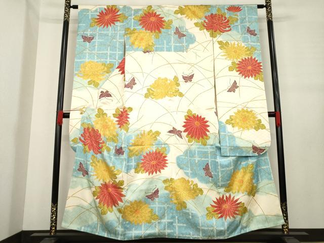 平和屋着物●豪華振袖　花蝶文　金彩　正絹　逸品　AABE2018ck