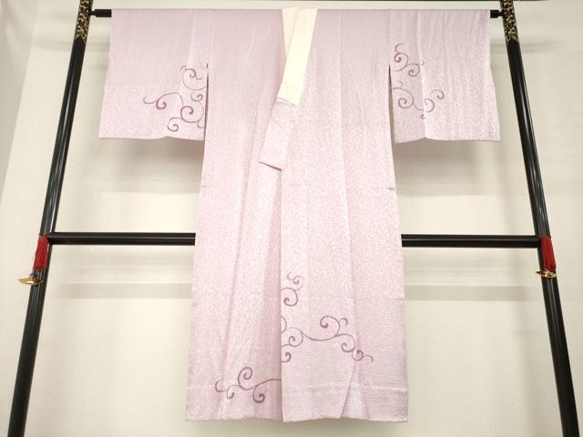 平和屋着物●長襦袢　無双仕立て　花唐草文　正絹　逸品　AABE2079ck