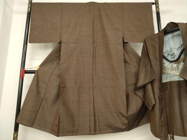 平和屋着物●男性　本場大島紬　アンサンブル　亀甲文　正絹　逸品　未使用　AABE2441ck