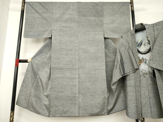 平和屋着物●男性　紬　アンサンブル　霞文　正絹　逸品　AABE2459ck