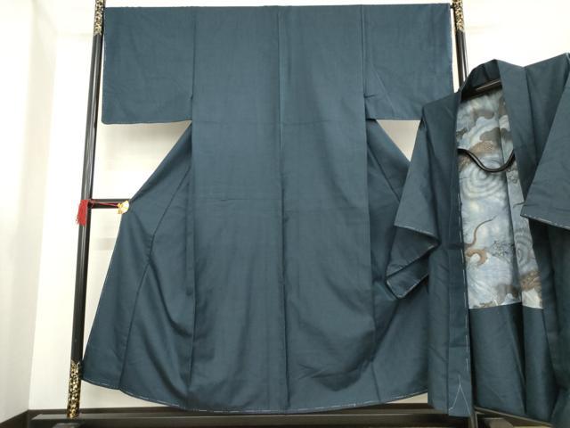 平和屋着物●男性　紬　アンサンブル　亀甲絣　正絹　逸品　未使用　AABE2484ck