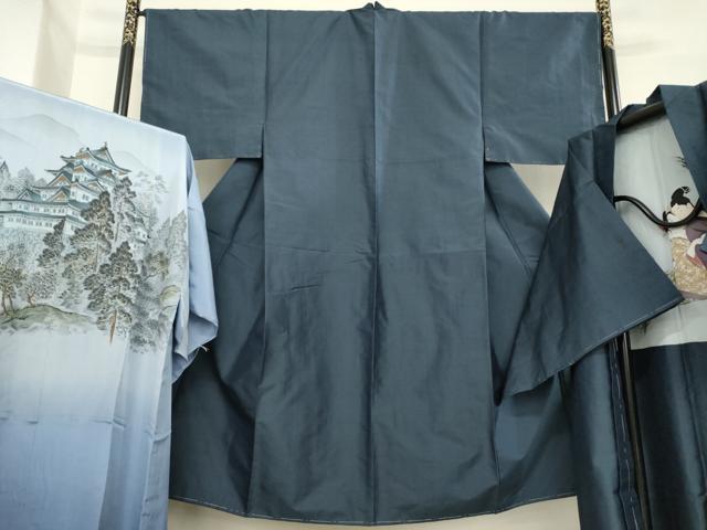 平和屋着物●男性　本場大島紬　アンサンブル　長襦袢(袷)セット　亀甲絣　正絹　逸品　未使用　AABE2485ck