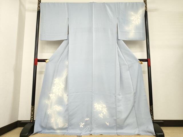 平和屋着物●訪問着　刺繍　南天文　暈し染め　ロング丈　正絹　逸品　AABE2491ck