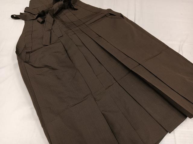 平和屋着物●男性　馬乗り袴　縞　正絹　逸品　AABE2592ph