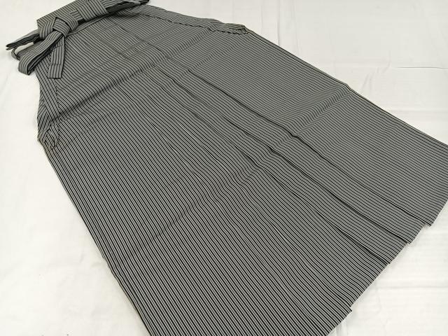 平和屋着物●男性　馬乗り袴　縞　正絹　逸品　AABE2594ph