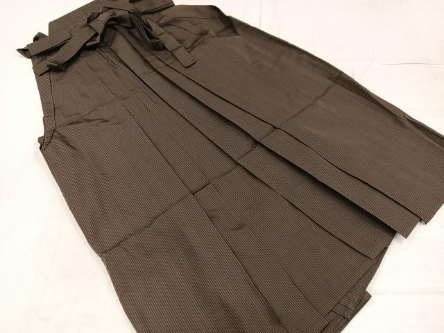 平和屋着物●男性　馬乗り袴　縞　高島屋扱い　正絹　逸品　AABE2595ph