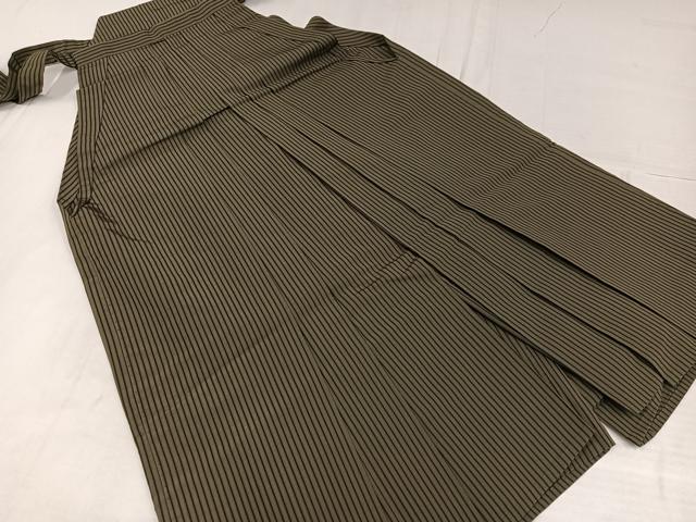 平和屋着物●男性　馬乗り袴　縞　正絹　逸品　AABE2598ph