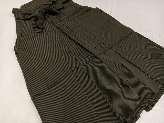 平和屋着物●男性　馬乗り袴　縞　正絹　逸品　AABE2599ph