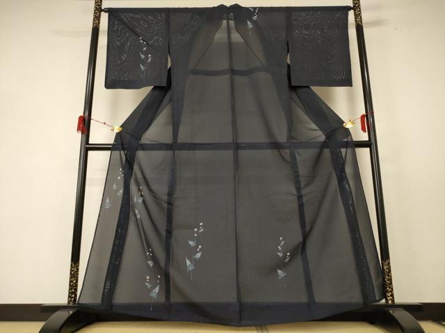 平和屋着物＊夏物　訪問着　絽　草花文　正絹　逸品　AABE2633jd