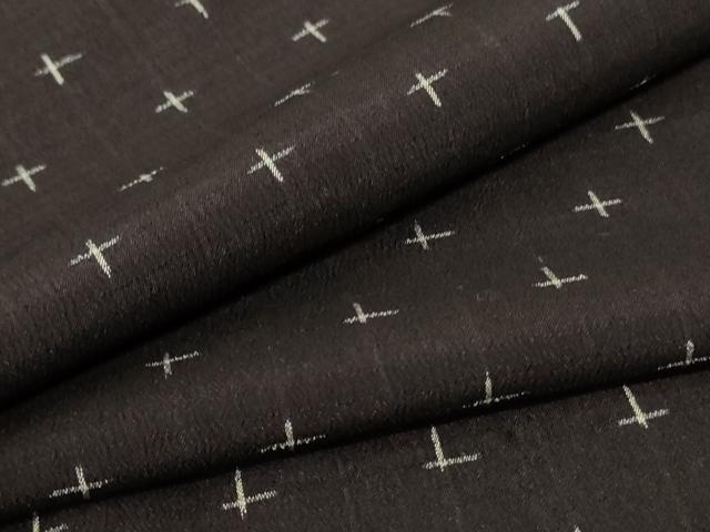 平和屋着物＊夏物　紗紬　十字絣　正絹　逸品　AABE2635cjd