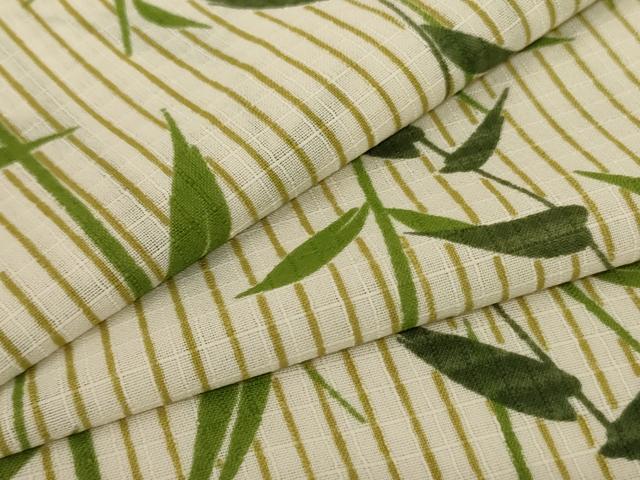 平和屋着物＊夏物　小紋　紅梅　笹竹文　洗える着物　AABE2642jd