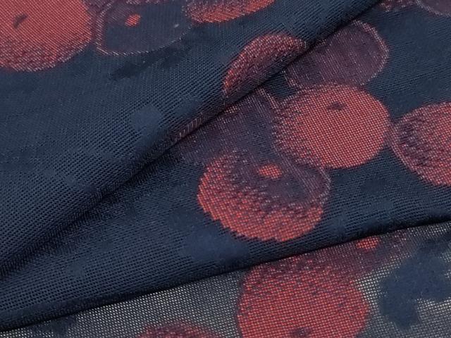 平和屋着物＊夏物　小紋　紗　草花文　正絹　逸品　AABE2679jd