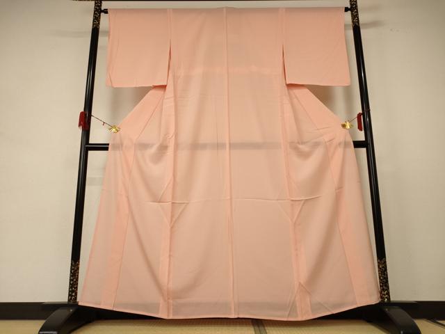 平和屋着物＊夏物　色無地　絽　赤香色　反端付き　正絹　逸品　未使用　AABE2692jd