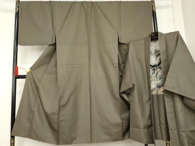 平和屋着物●男性　お召　アンサンブル　亀甲柄　正絹　逸品　AABE2735cs