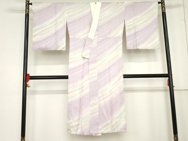 平和屋着物●長襦袢　無双仕立て　花斜縞　暈し染め　やまと誂製　正絹　逸品　AABE2748cs